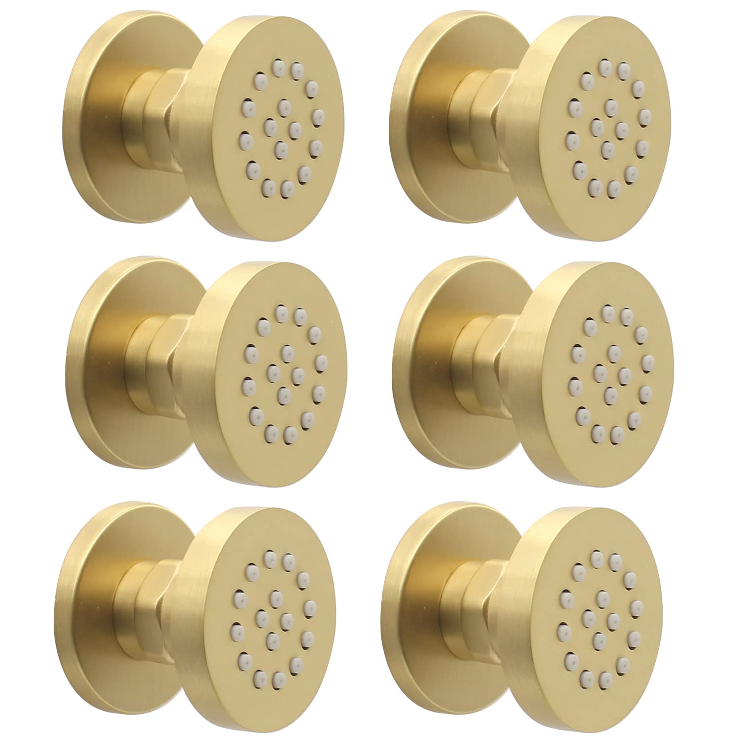 Brass Round Shower Body Spray Jets 6 Pack, HOMEDEC Spa Massage Nozzle ...