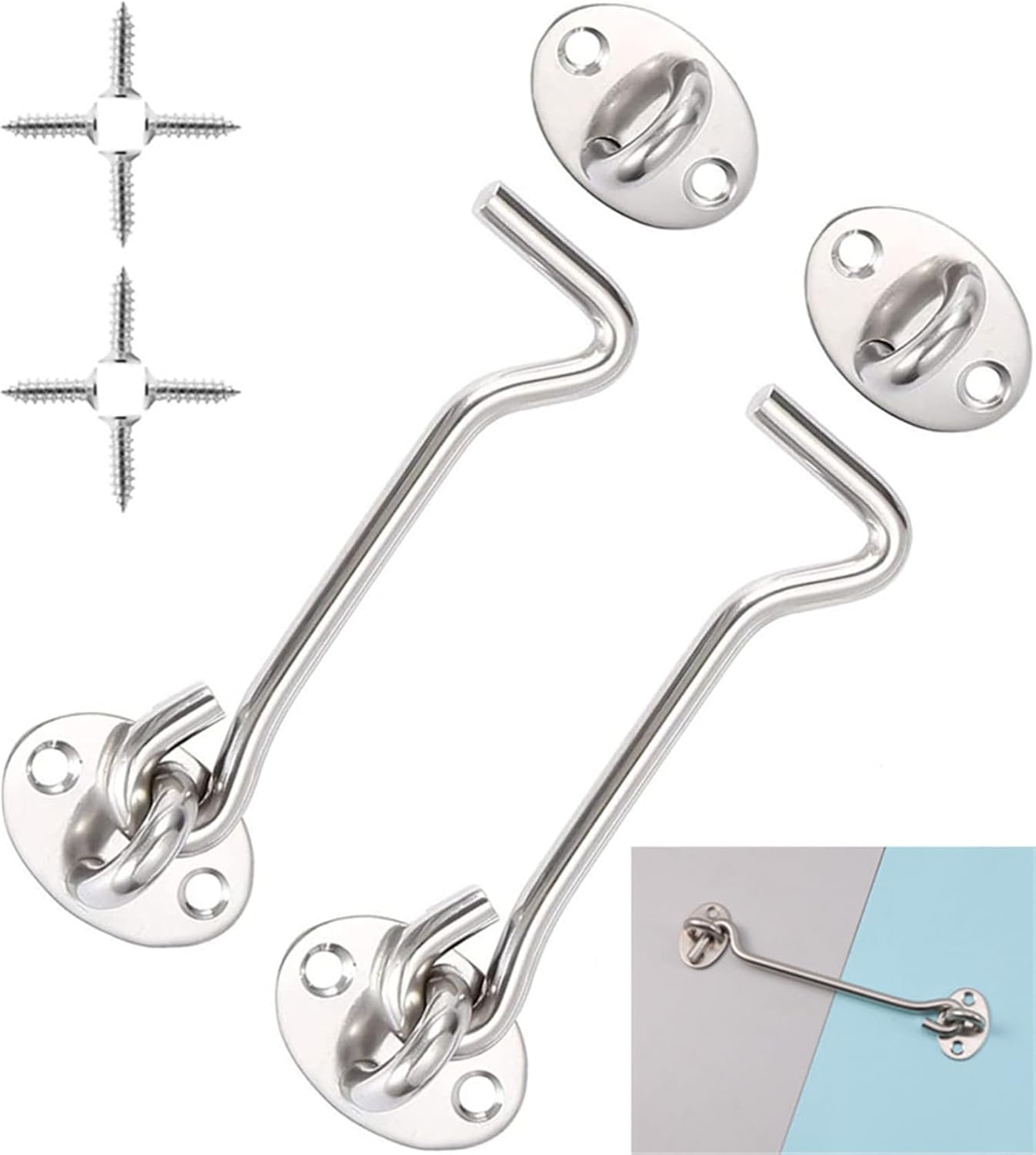 Barn Door Latch Door Lock Hardware,3" 6" Sliding Door Lock Eye Hook ...