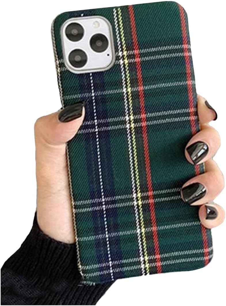 Amazon.com: Warm Flannel Plaid Cloth Phone Case for iPhone 17/16/15/14 ...