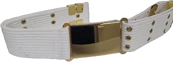 Amazon.com: Military Parade Belt with eyelets, White, Brass Hardware ...