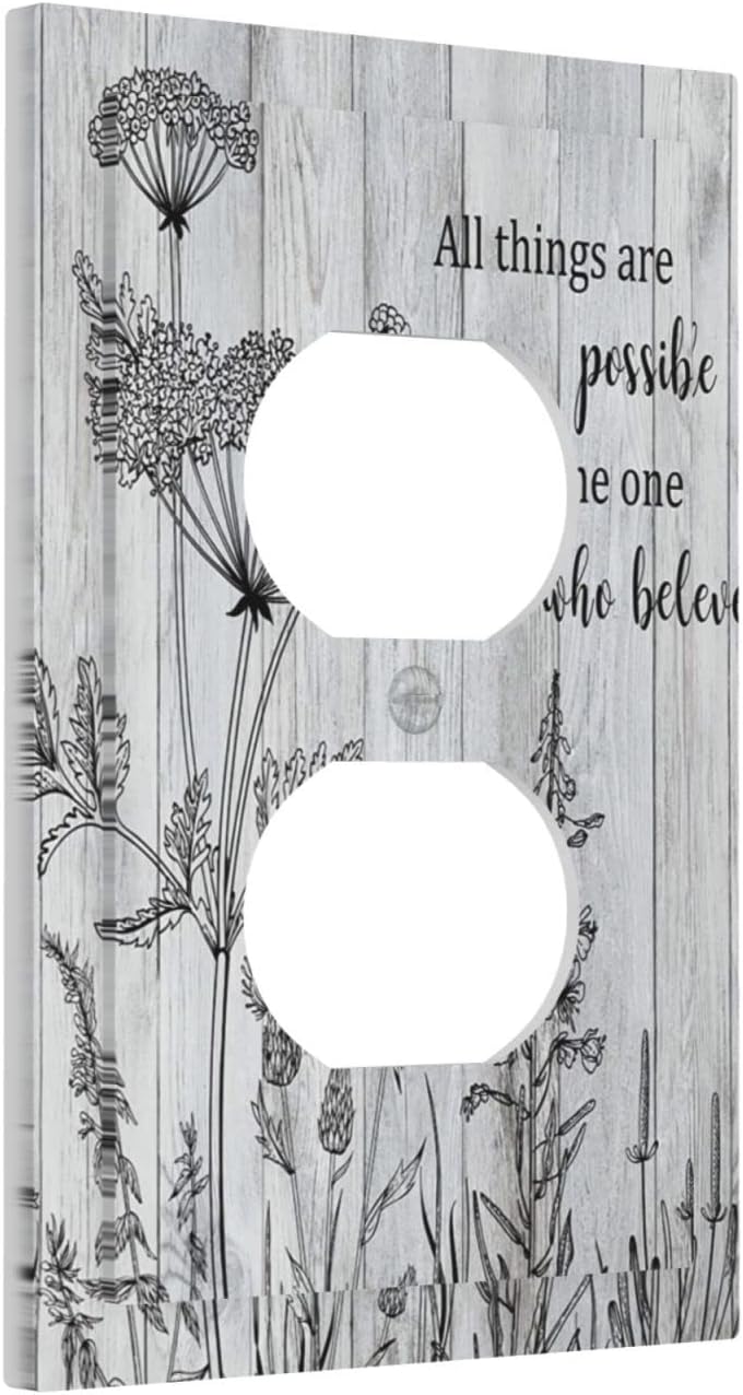 Rustic Wildflower Farmhouse Botanical Country Floral Outlet Covers Wall ...