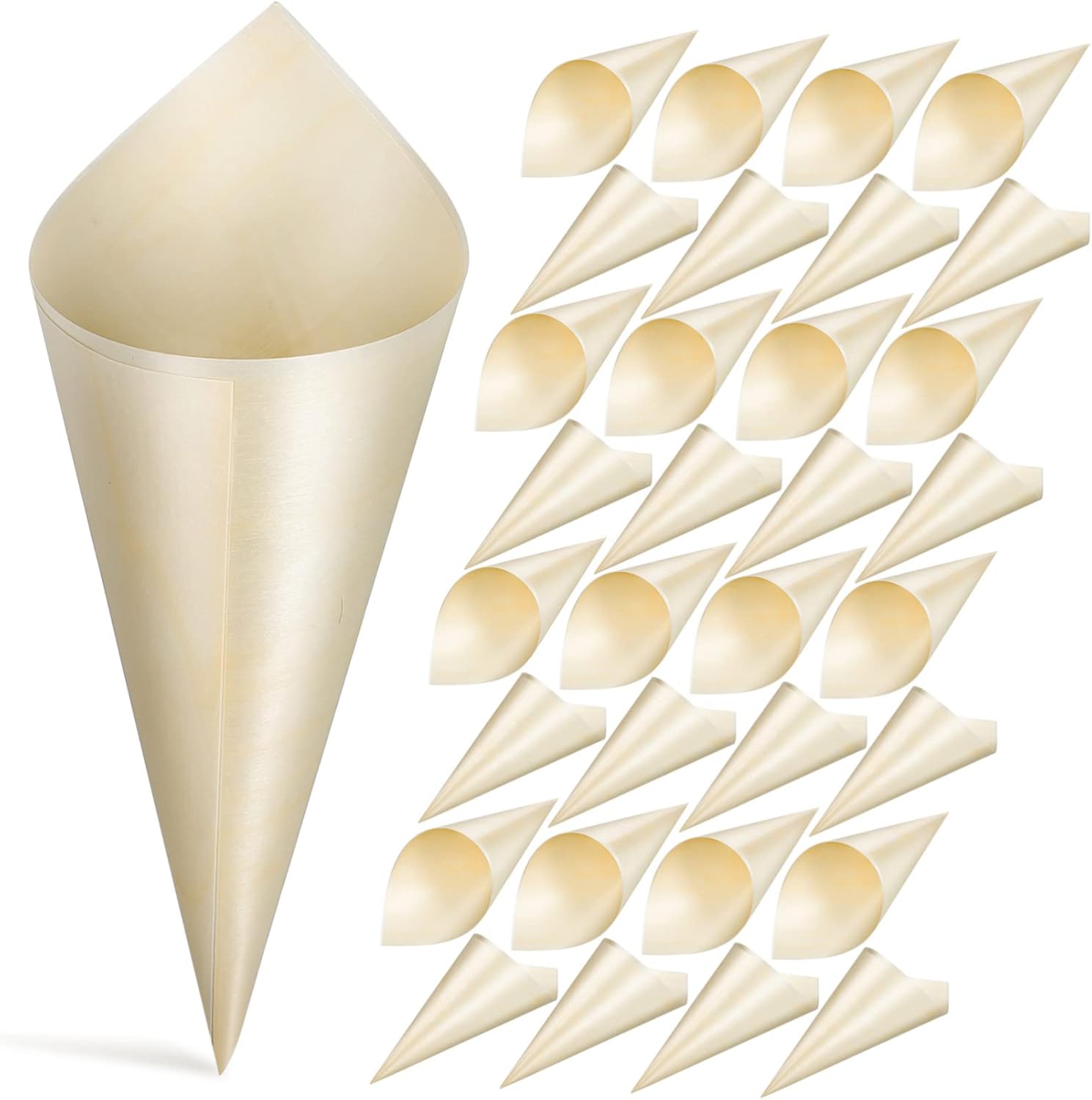 Amazon.com: CLISPEED 100 Pcs Veneer Roll French Fries Cone Cup Food ...