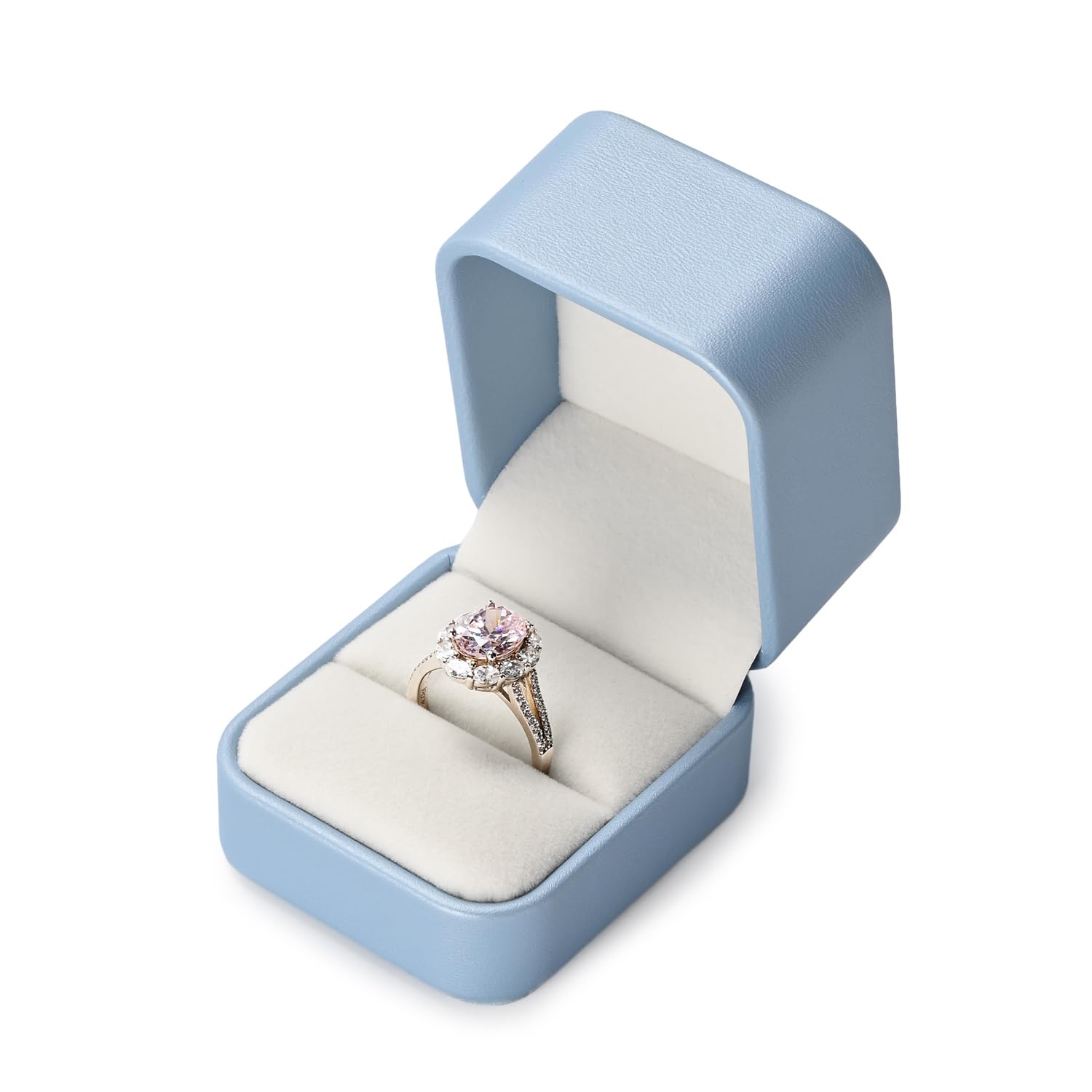 Papten Gorgeous Engagement Ring Box Luxury PU Leather Jewellery Ring Gift Box for Proposal ...