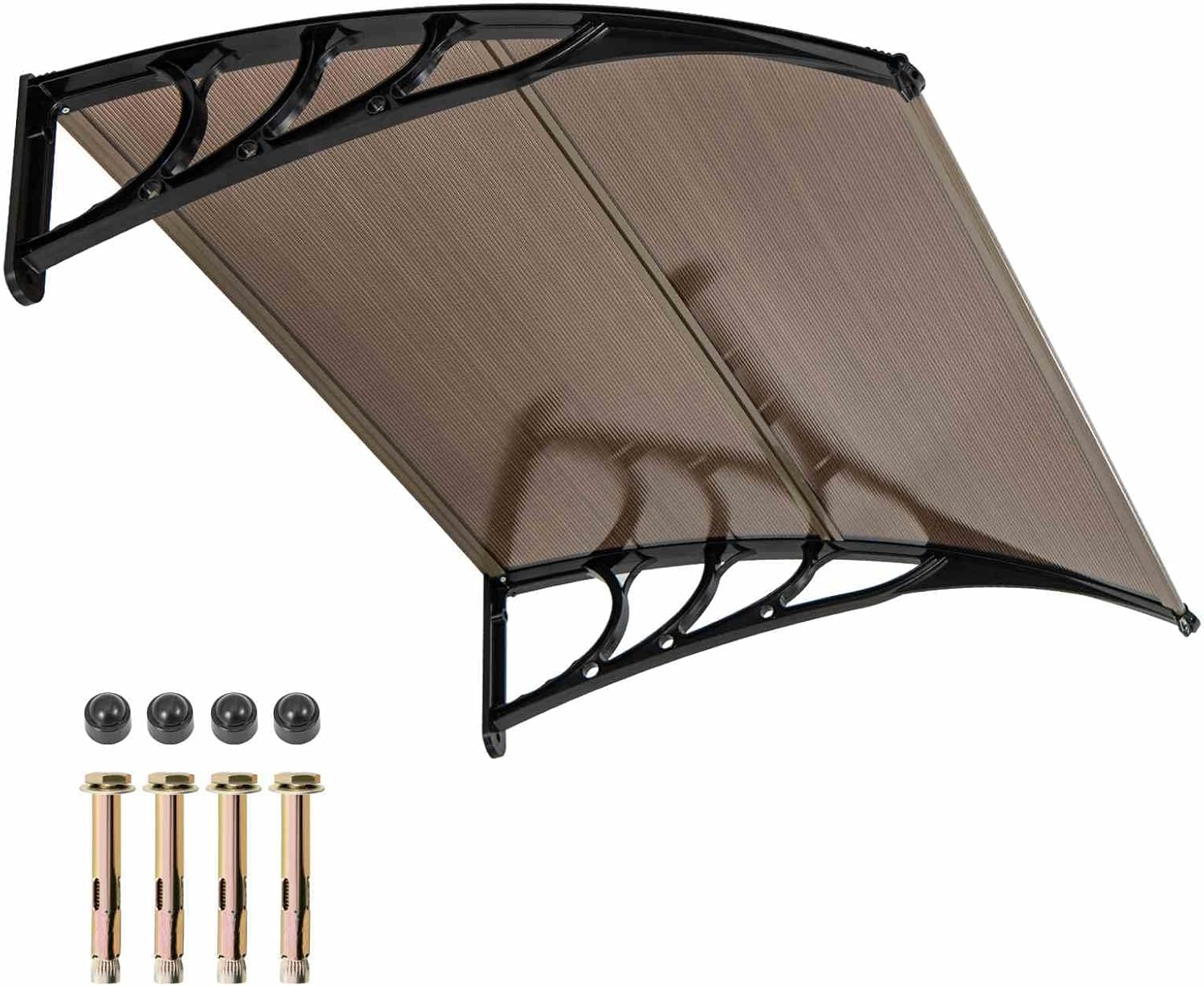 Costway 122 x 99cm Window Door Awning Canopy w/ UPF50+ Sun Rain Snow ...