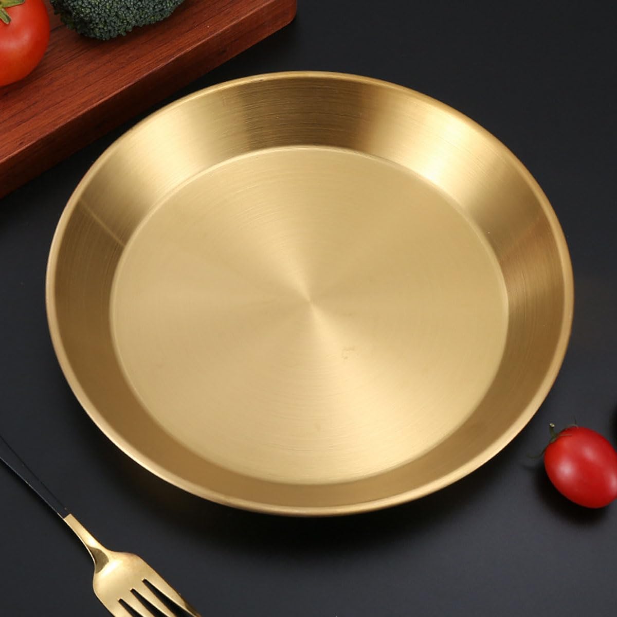 Amazon.com | Gold Stainless Steel Dinner Plates, Reusable Metal Dinner ...