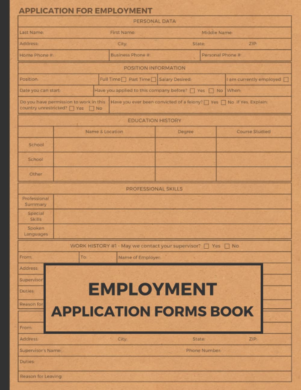 Amazon.com: Employment Application Forms Book: Application For ...