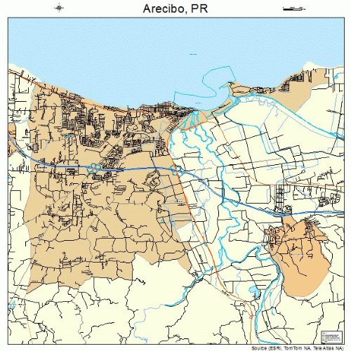 Amazon.com : Large Street & Road Map of Arecibo, Puerto Rico PR ...