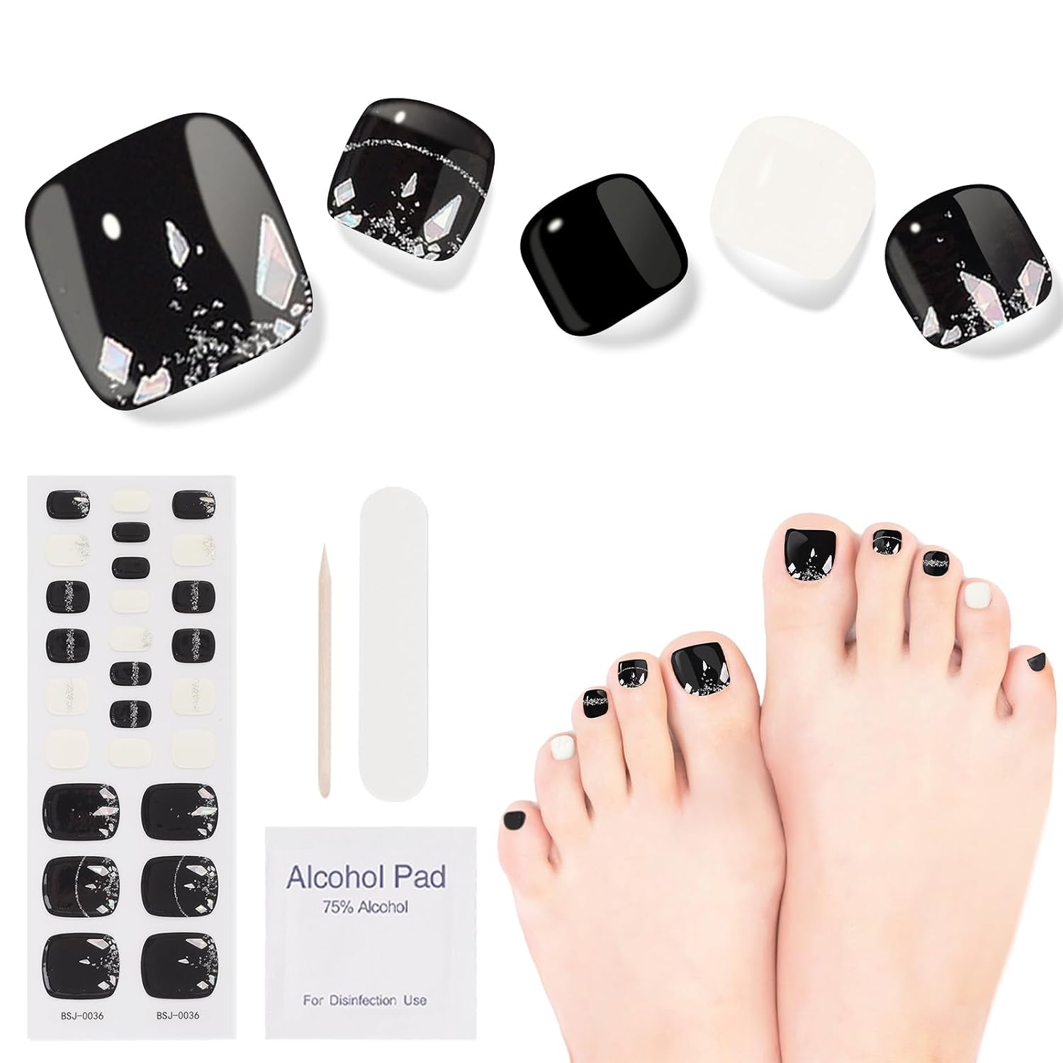 Amazon.com: DUKASOU Semi Cured Gel Pedicure Strips, 26pcs Gel Toenail ...