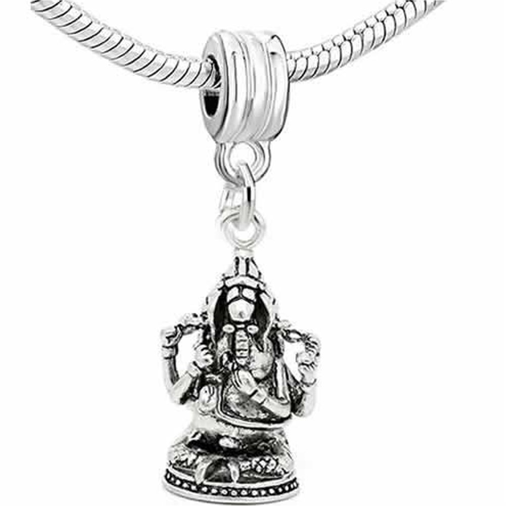 Amazon.com: Hindu Ganesh Elephant God Dangle Bead Charms for European ...