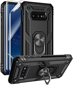 Amazon.com: for Samsung Galaxy S10e Case with HD Screen Protectors, Military-Grade Metal Ring ...