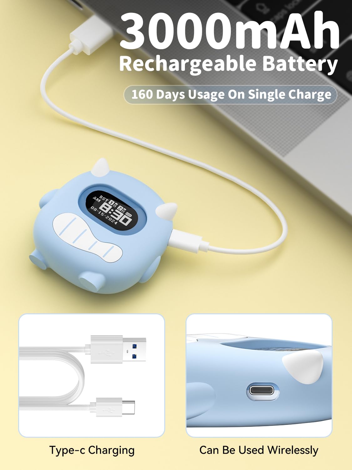 Snapklik.com : Vibrating Kids Alarm Clock For Heavy Sleepers, Cordless ...