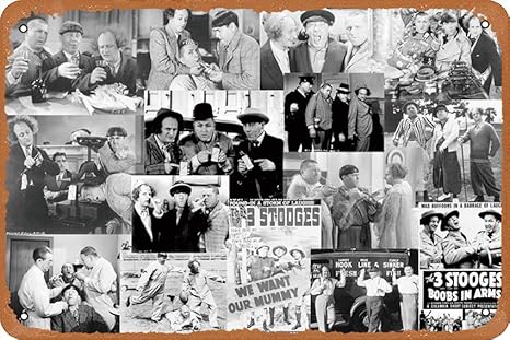 Amazon.com: muecddoa The Three Stooges Collection Metal Tin Sign Wall ...