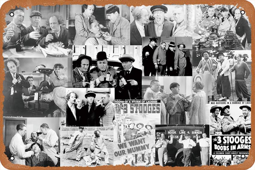Amazon.com: The Three Stooges Collection Metal Tin Sign Wall Decor ...