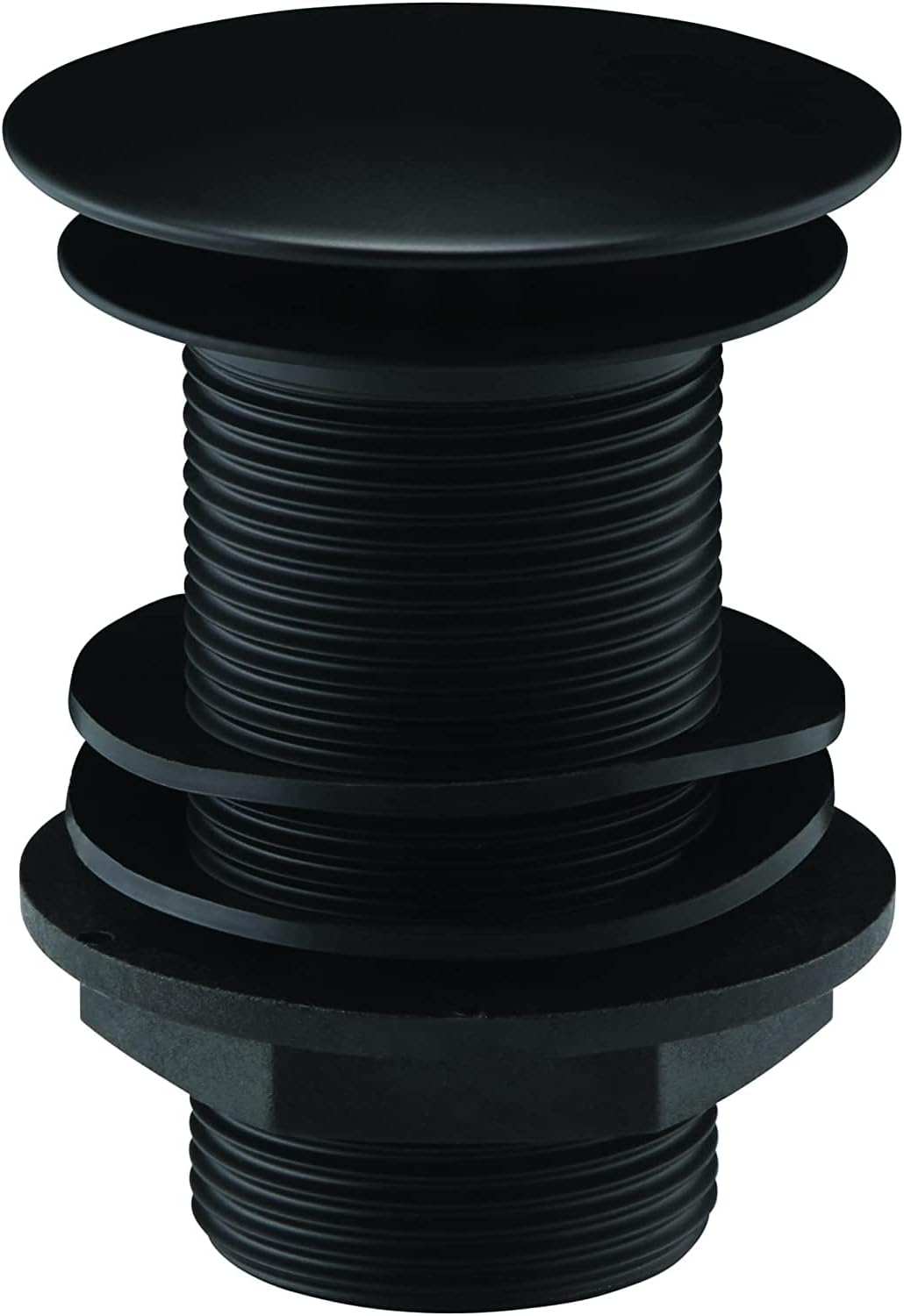 Black Unslotted Basin Waste by Arty Bathrooms - Matt Black Pop Up Brass Sink Waste - Push Button ...