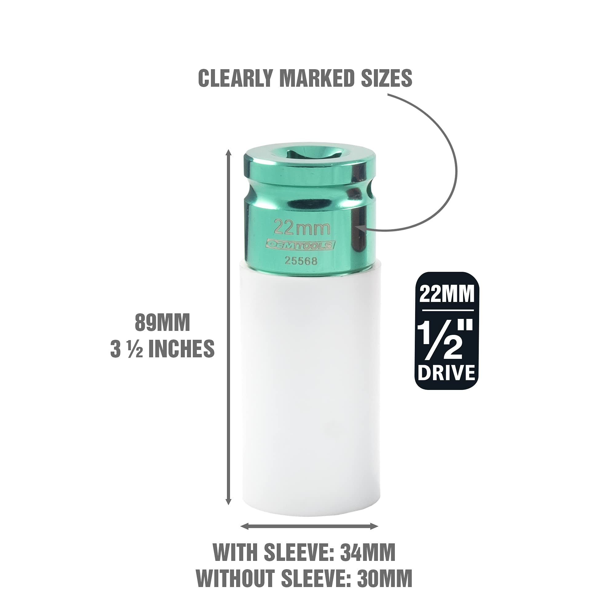 Snapklik.com : OEMTOOLS 25568 1/2 Inch Drive 22mm Non-Marring Lug Nut ...