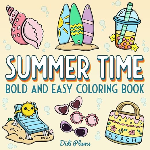 Amazon.com: Summer Time: Bold and Easy Coloring Book for Adults and ...