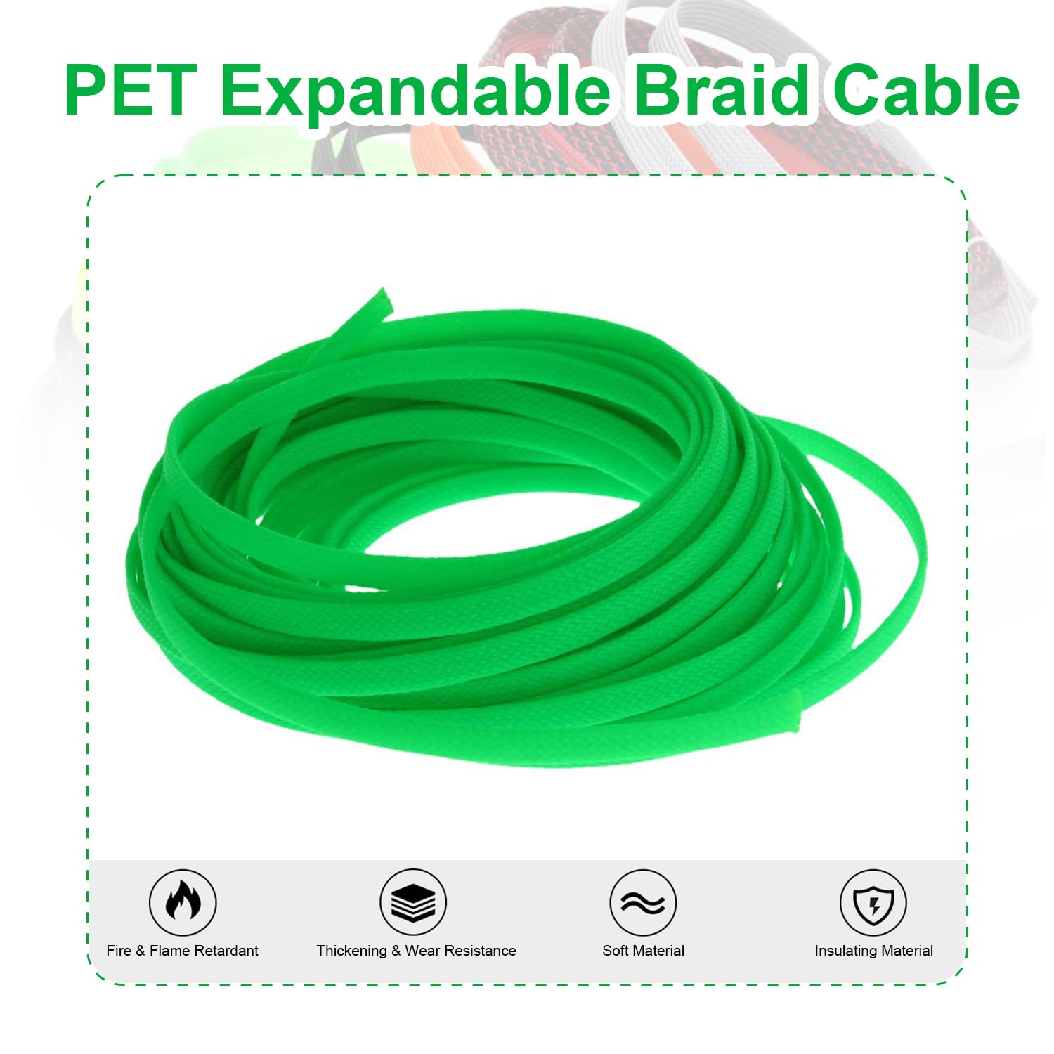 Snapklik.com : 10m/32.8ft PET Expandable Braid Cable Sleeving Flexible ...