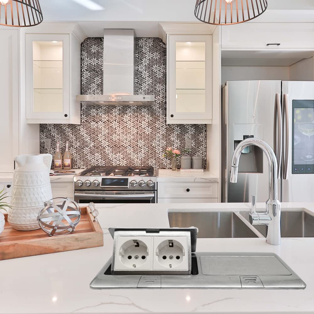 Floor Socket Indoor Built-in Socket Kitchen, 4-Way 4 Sockets, Socket ...