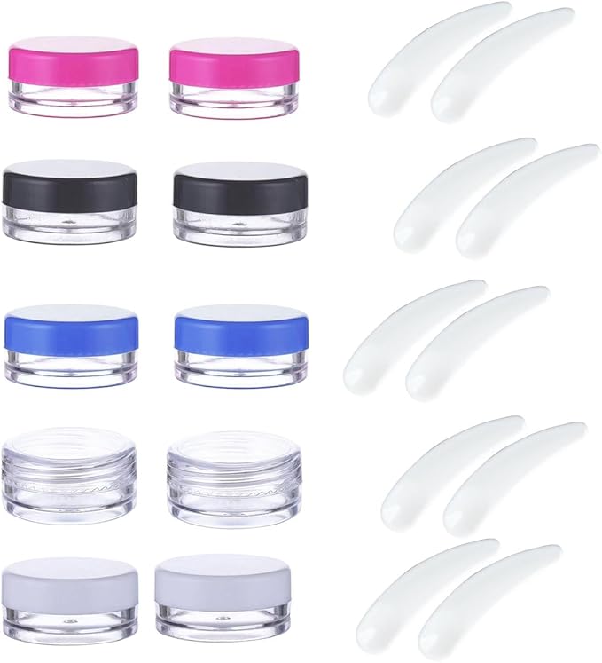 Aeuezxx Empty Sample Pots, 10 Pcs Cosmetic Containers and 10 Pcs Makeup ...