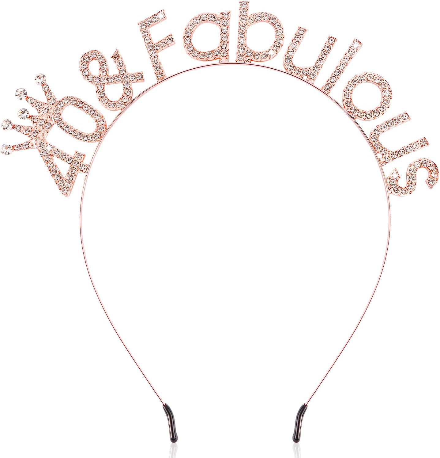 Amazon.com : SuPoo Rose Gold 40th Birthday Crown Headband 40th Birthday ...