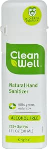 Amazon.com: CleanWell All-Natural Hand Sanitizer Spray Alcohol-Free - 1 ...