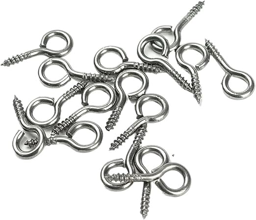 HWJFDC Eyelet Screw 100 Pieces 16 mm Small Eye Screw Bolt Hook 304 ...