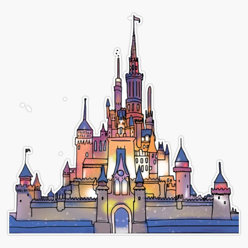 Amazon.com: Watercolor Castle Vinyl Waterproof Sticker Decal Car Laptop ...