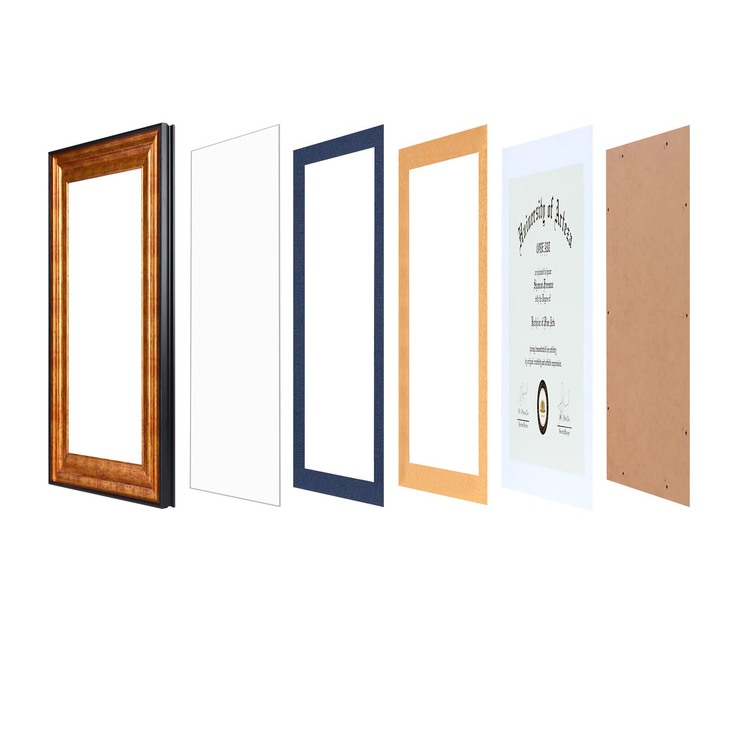 8 5x11 Picture Frame Diploma Frame 11x14 Walnut Wood " - Blue Mat, HD ...
