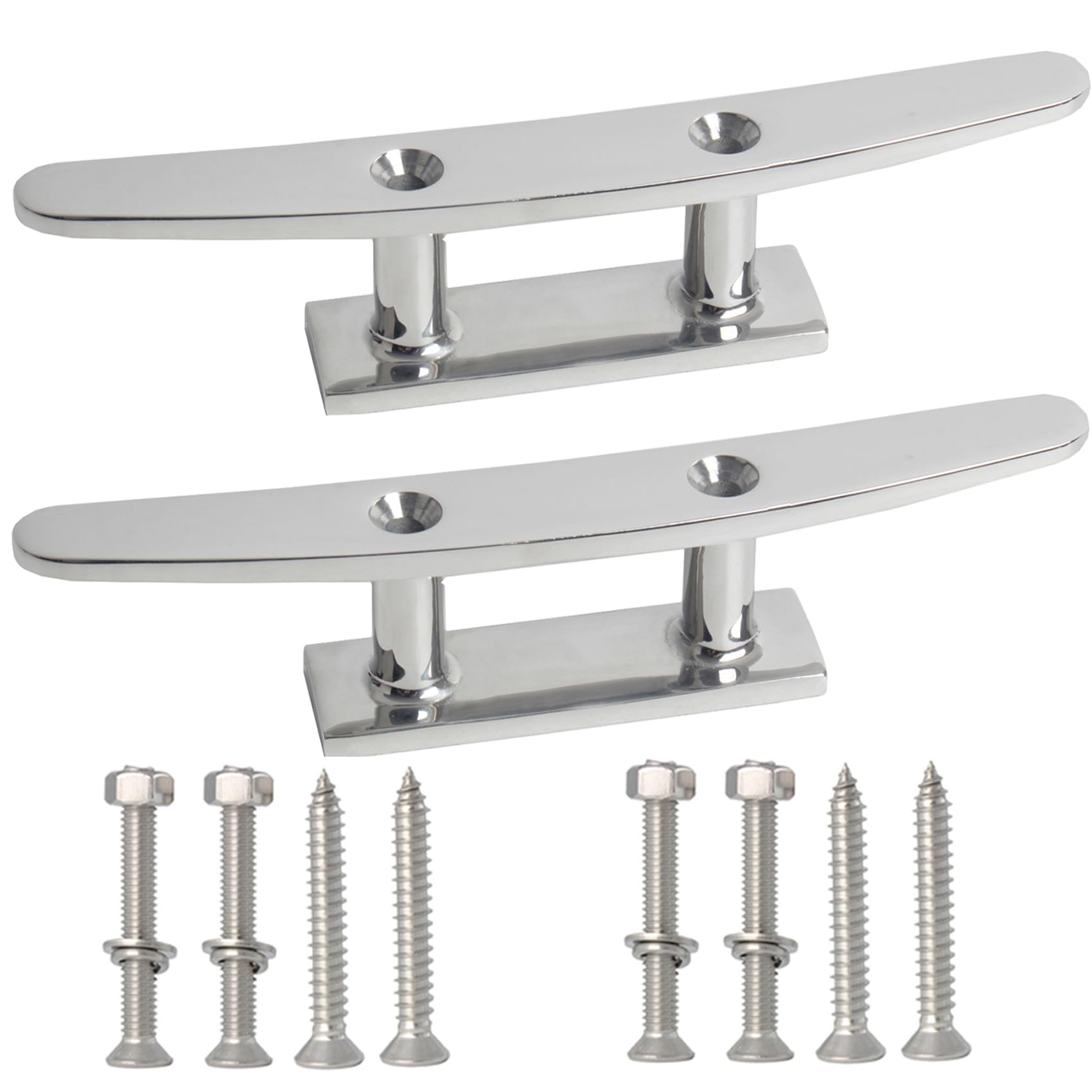 Snapklik.com : VEITHI 6 Inch Boat Cleat Flat Top 2 Pack, 316 Stainless ...