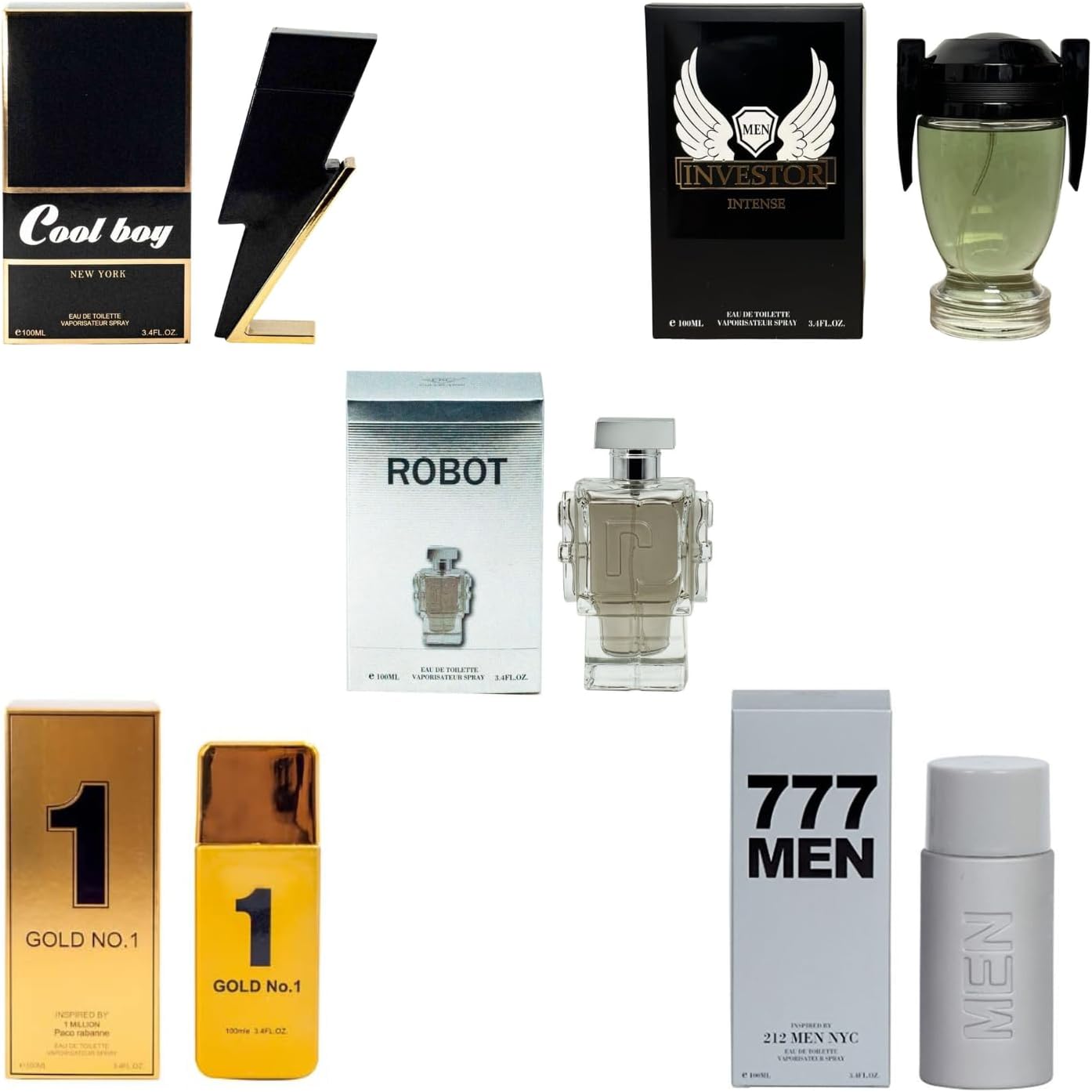 Amazon.com : Cologne for Men (3.4oz/100ml x 5Pcs), Eau de toilette ...