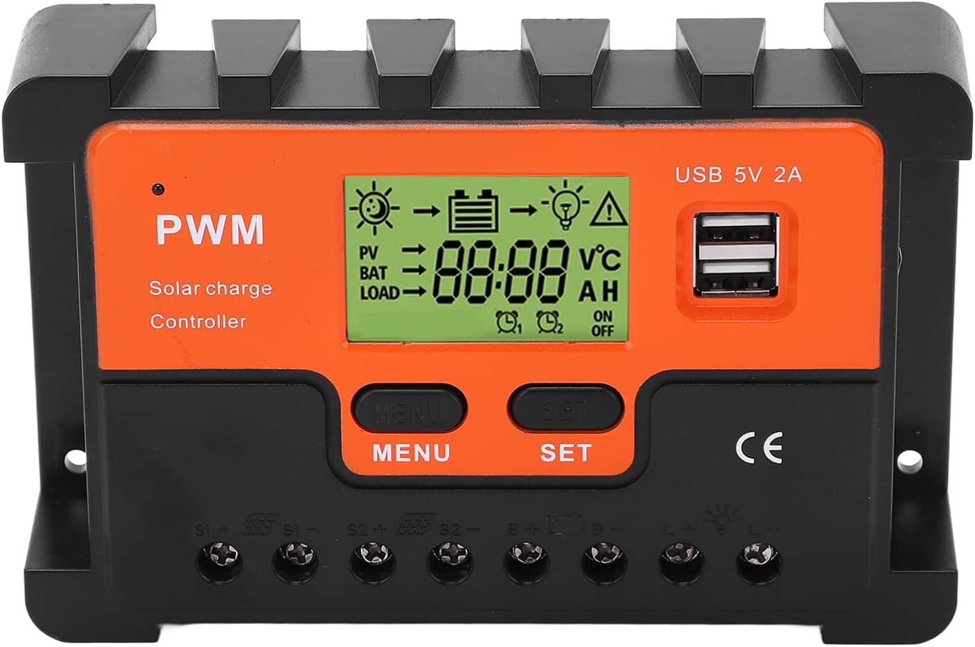 Amazon.com: 60A Solar Controller PWM Charging LCD Display Solar ...