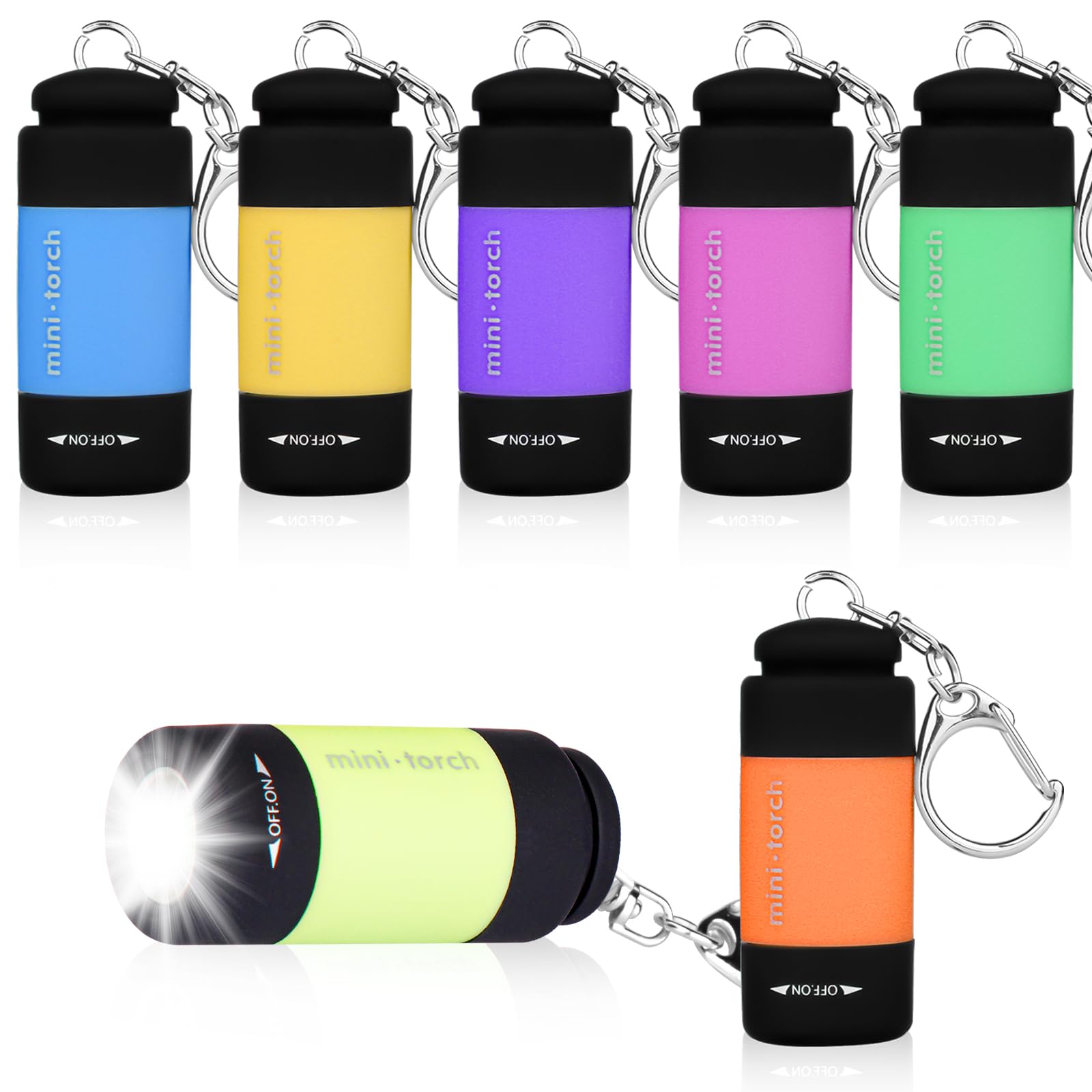 Mini LED Torch - 6 Pack Portable USB Rechargeable Small LED Flashlight ...