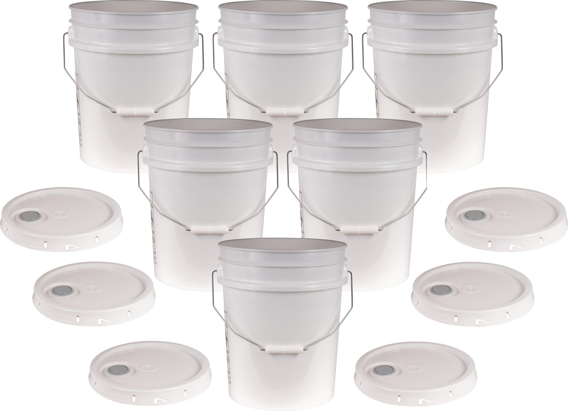 Amazon.com: ATERET 5 Gallon White Bucket & Pour Spout Lid - 90 Mil All ...