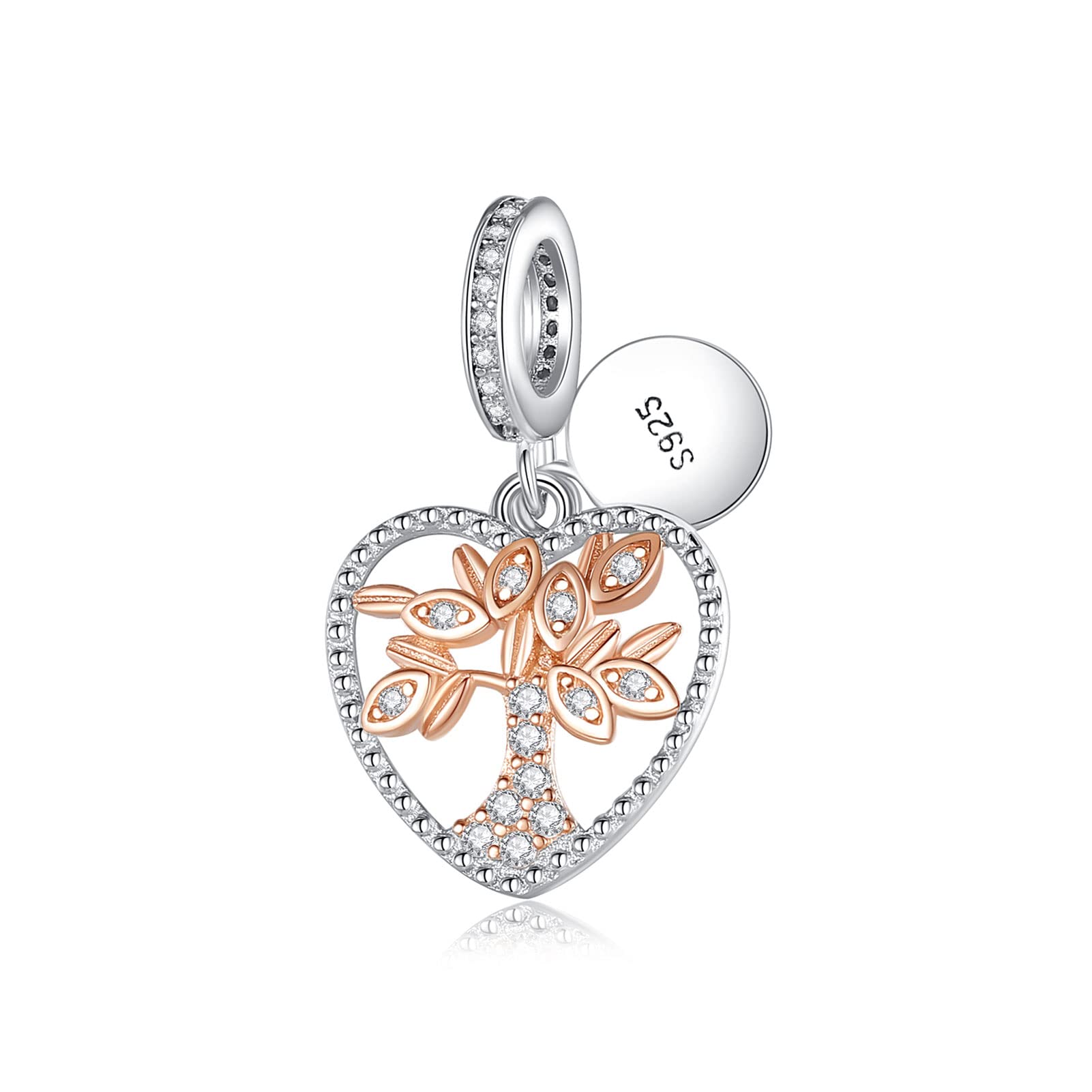 Nbsameng Arbre de la vie Charme,Bijoux femme,Pendentif Charm,Pendentif avec Breloques,en Argent ...