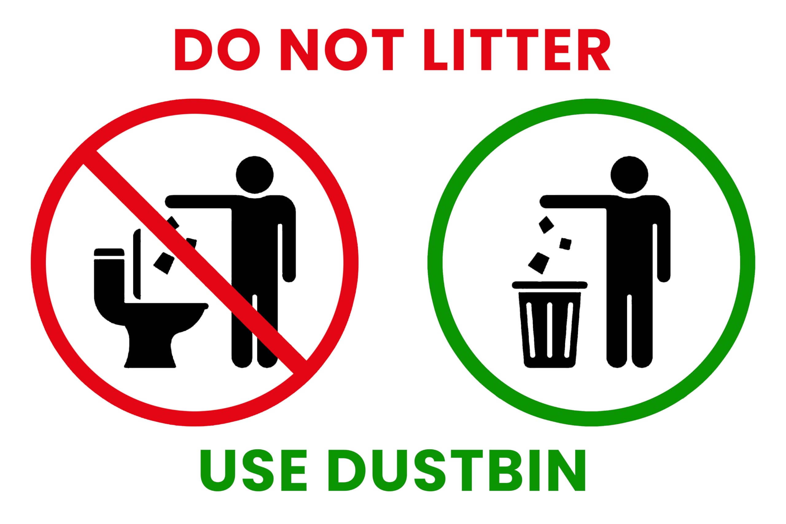Use Dustbin Sign Dustbin Poster For Litter
