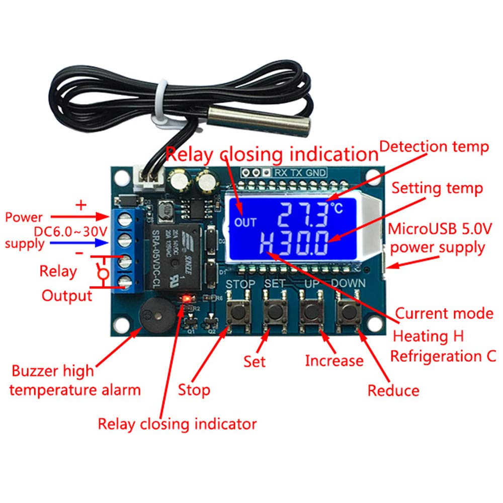 Buy Temperature Fan Speed Controller Module Digital Thermostat Cooling ...