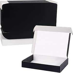 OUGEBOX 30x20x5cm | 11.8x8x2 Inch Black Shipping Boxes for Small ...