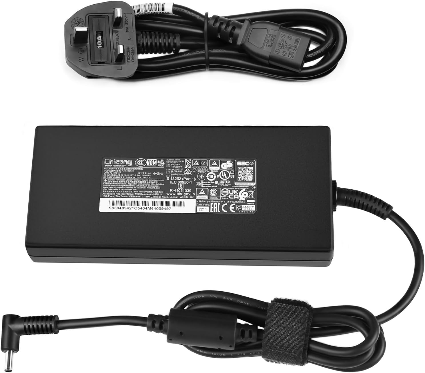240W Charger for MSI Delta 15 MS-15CK 15 A5EFK 15001 MSI GS66 GF66 GF76 ...