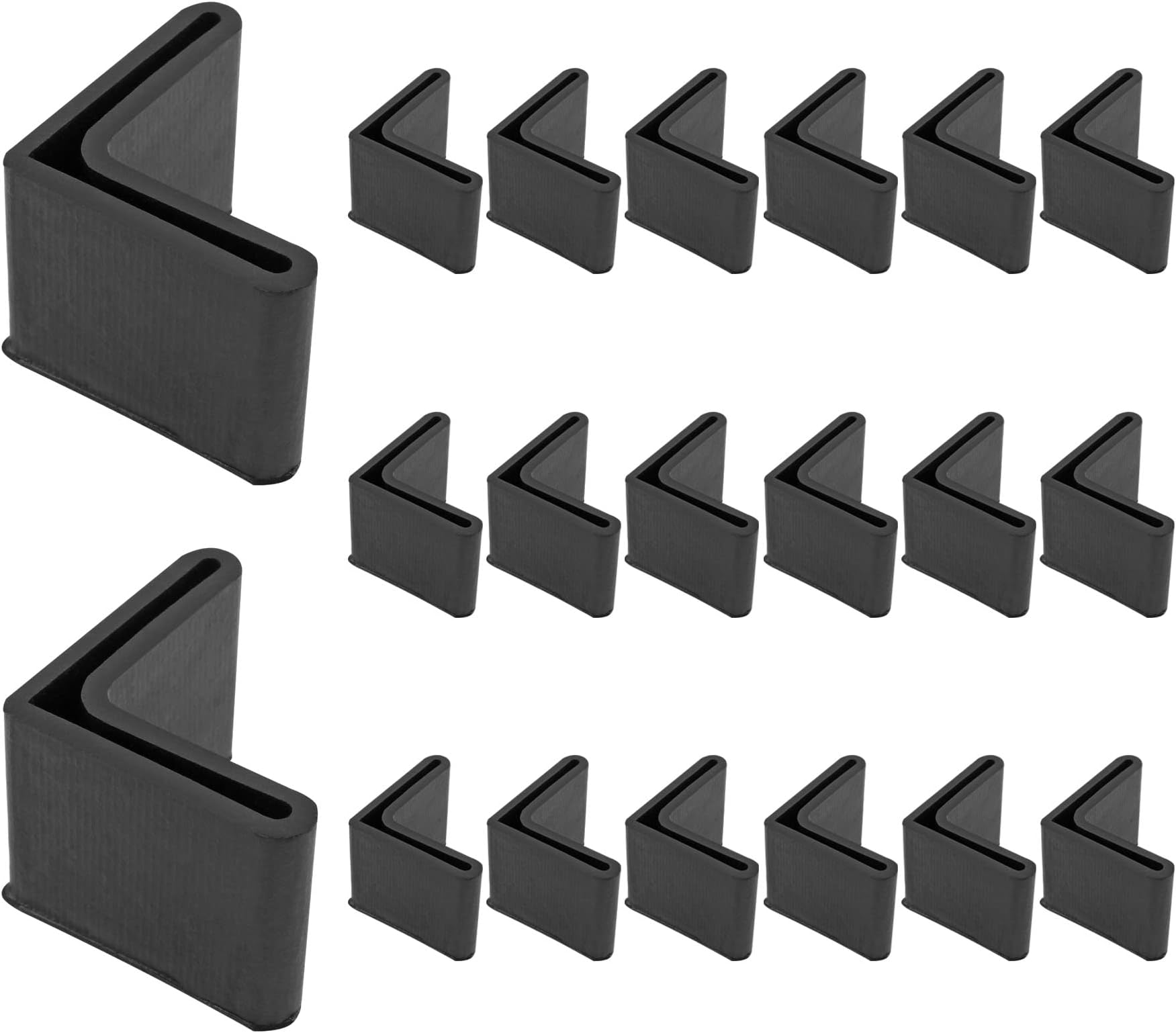 Hilitchi 20 Pcs 30mm x 30mm L Shaped Black Rubber Angle Iron Caps ...