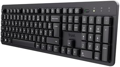 Trust Ody II Silent French AZERTY Wireless Keyboard, Floating Flat Keys ...