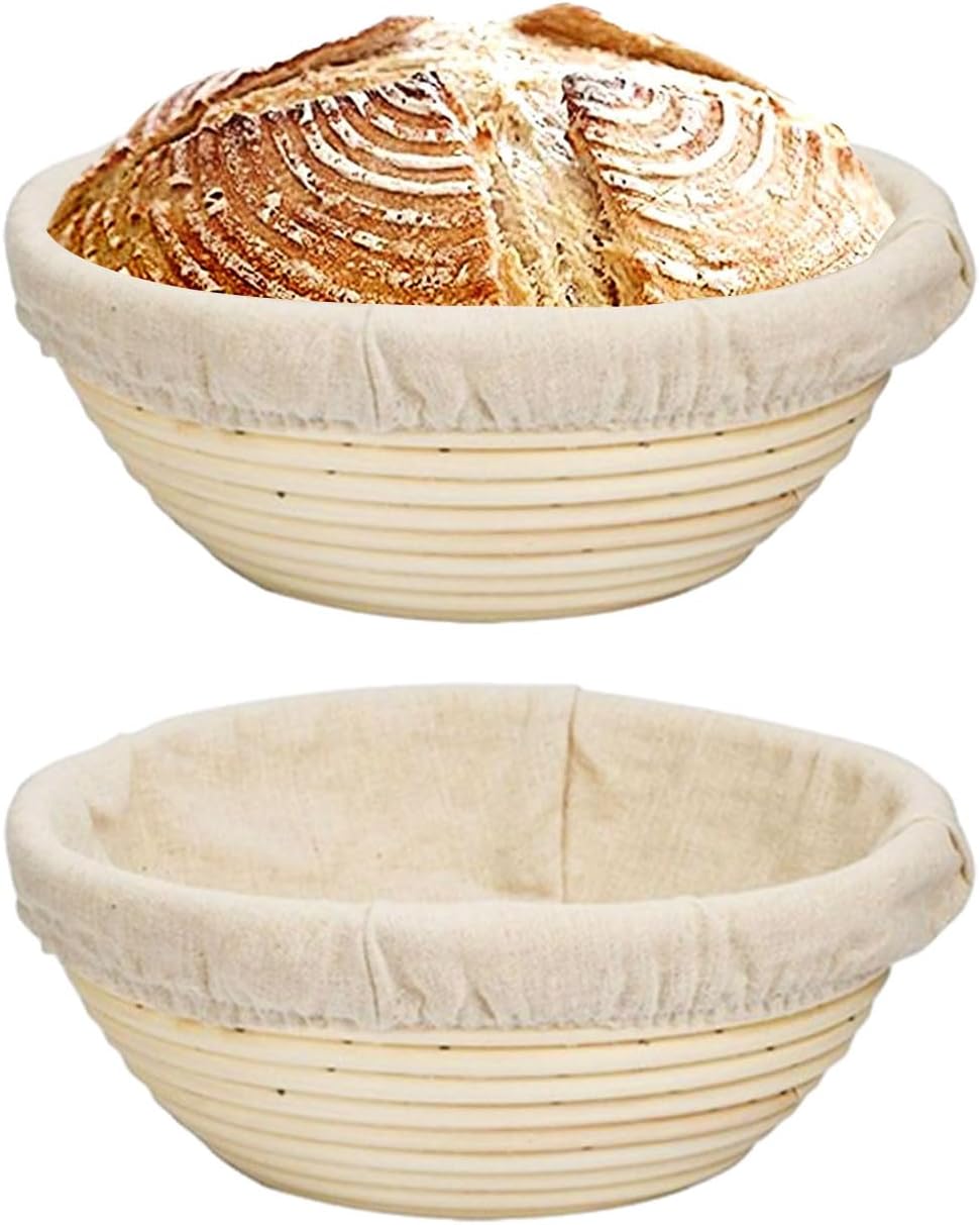Amazon.com: Yeatruojeet Bread Proofing Baskets Set of 2 8 inch Round ...