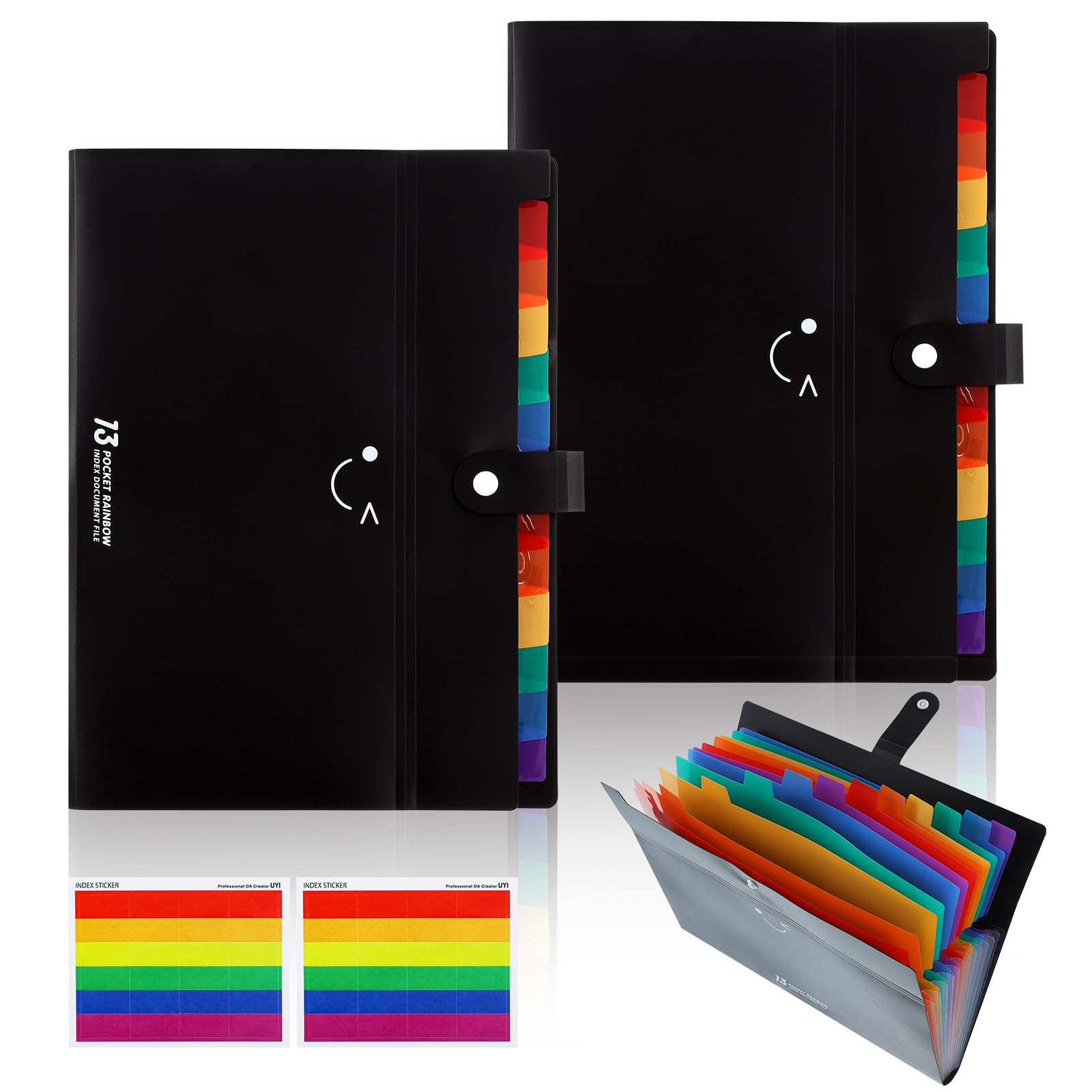 2 Stück Dokumentenmappe A4, 13 Fächern Fächermappe Mappen Ordnersystem ...