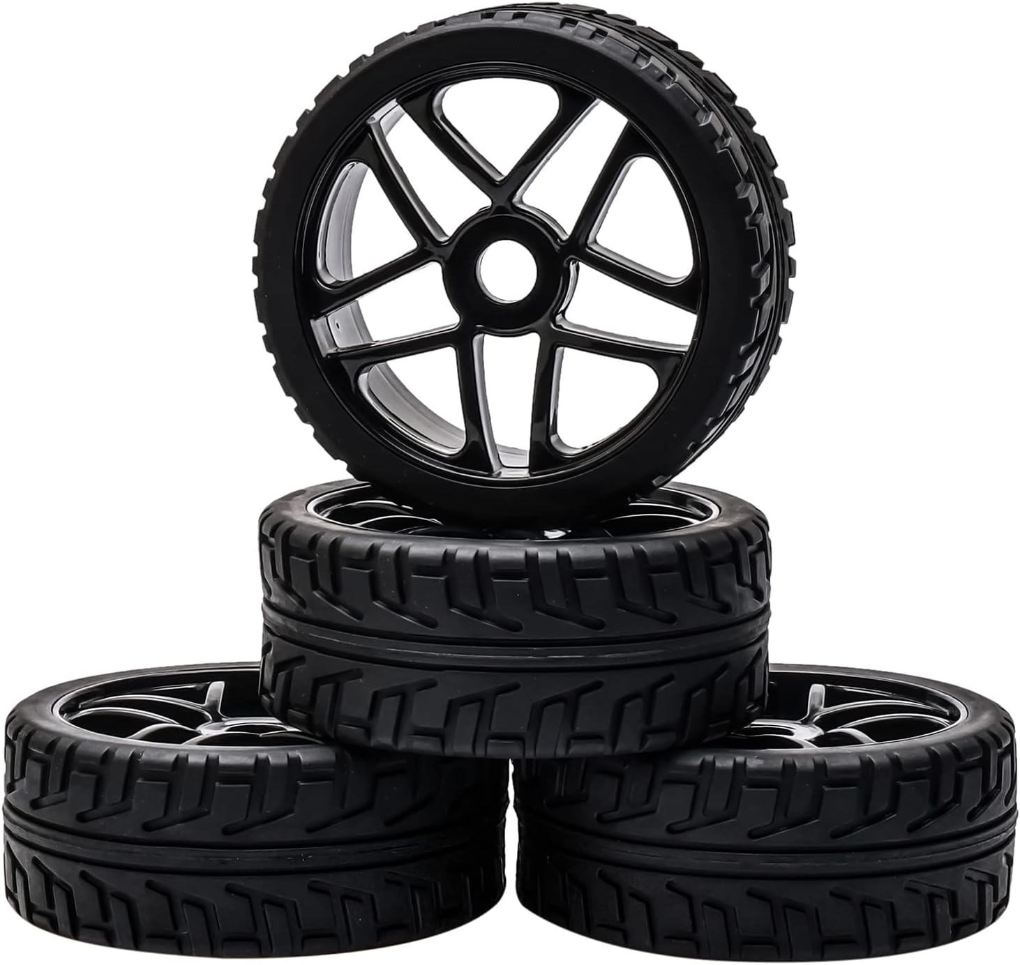 Amazon.com: Wheel Rim Rubber Tires RC 1:8 Off-Road Tyre 17mm Hexagonal ...