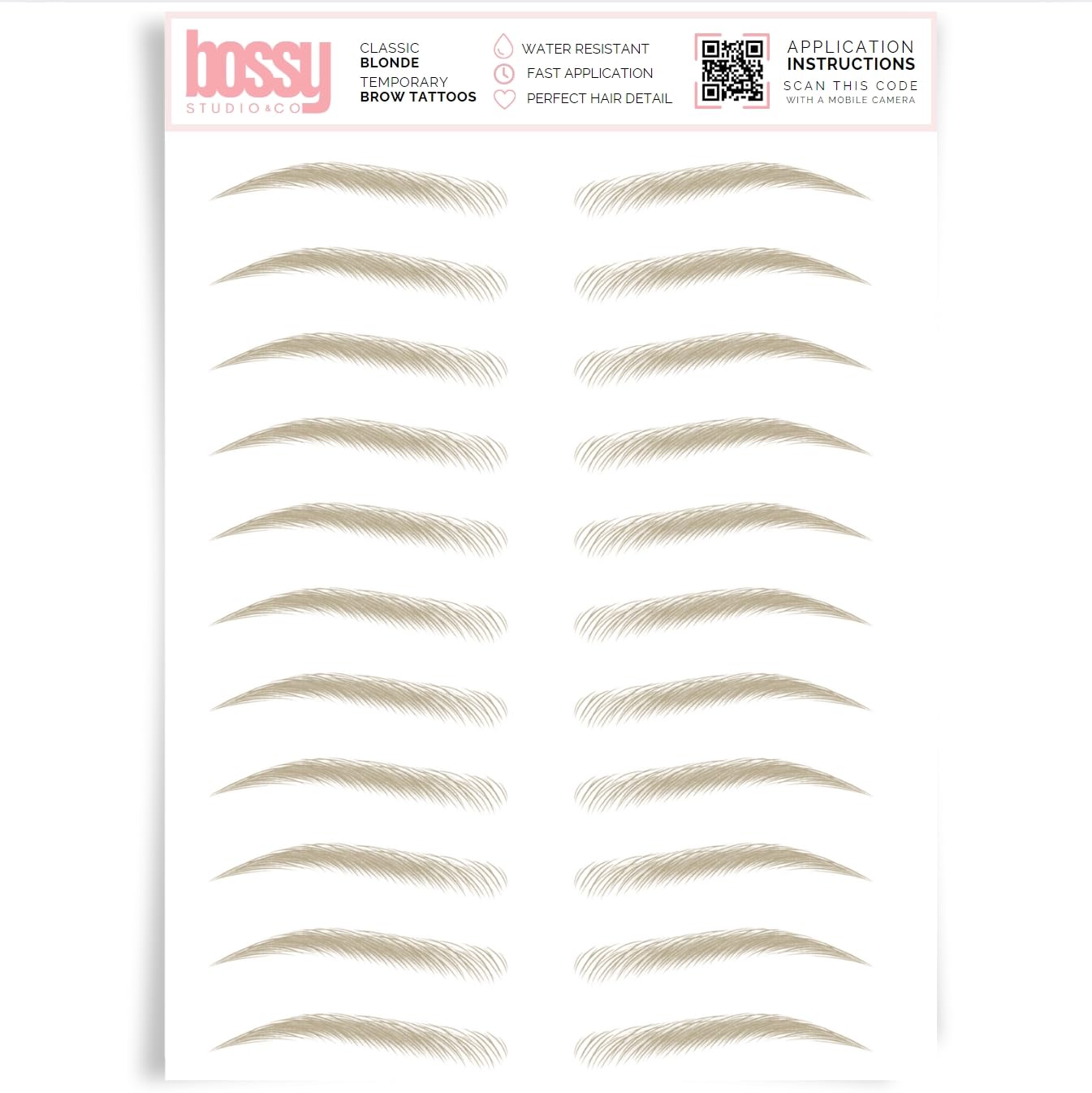 Amazon.com : Brows by Bossy Studio & Co Temporary Eyebrow Tattoos ...