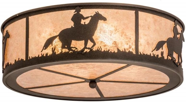 Meyda Tiffany 170455 Lone Cowboy Flush Mount Light Fixture, 22"W ...