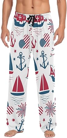 JUMBEAR Happy Columbus Day Anchor Sailboat Pantalon de pyjama pour ...