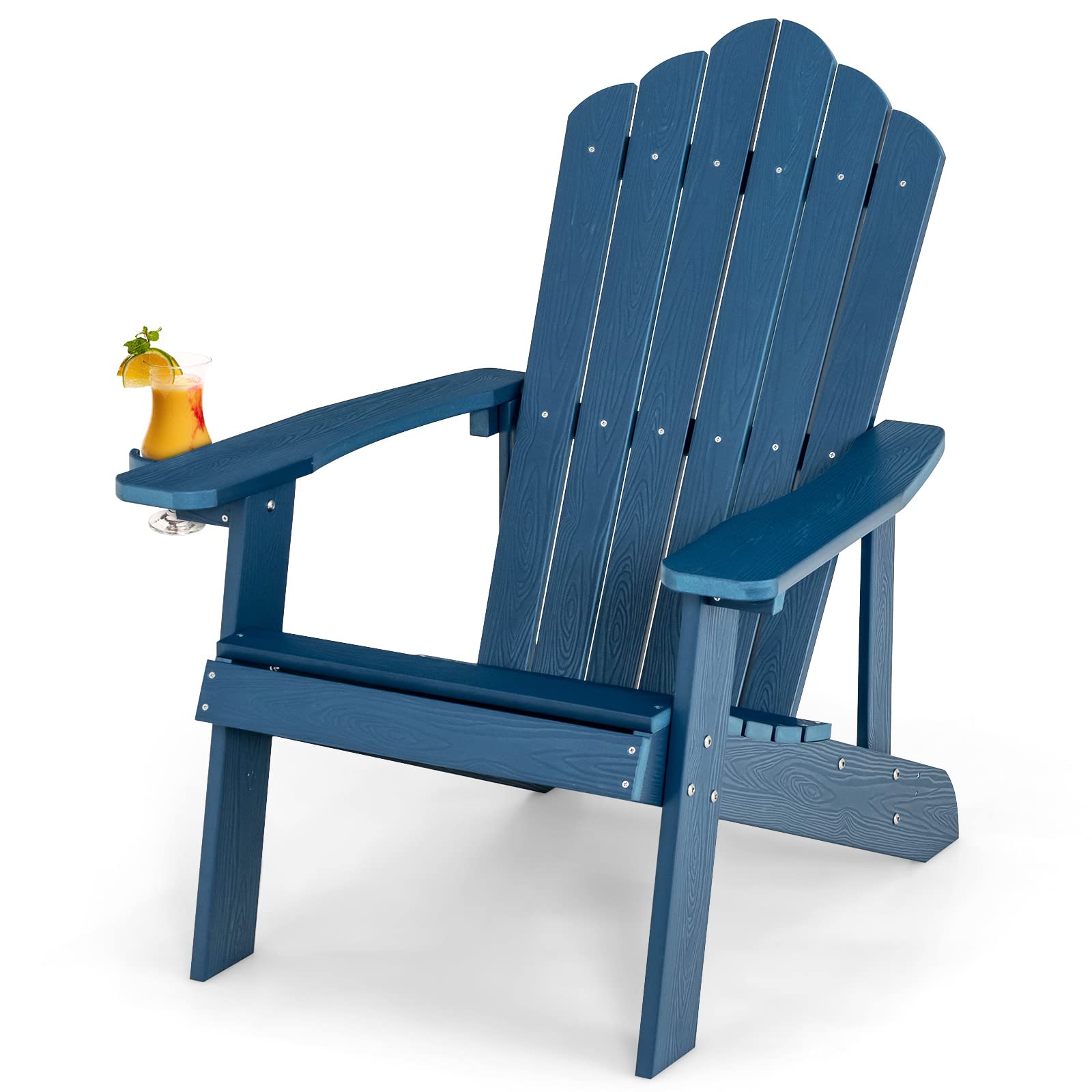 Amazon.com : ORALNER Outdoor Adirondack Chair with Cup Holder, Plastic ...