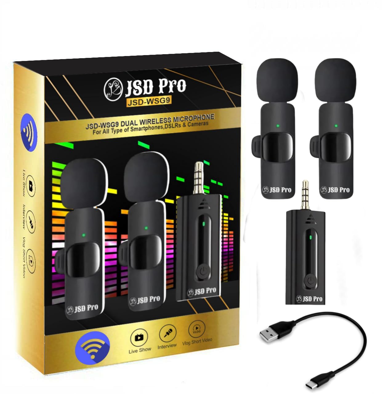 JSD PRO® JSD-WSG 9 - Dual Wireless Microphone for All Types of ...