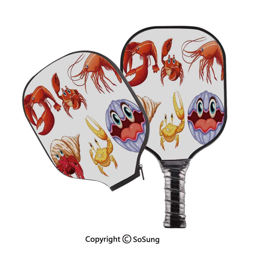 Buy Crabs Decor Pickleball Paddle Graphite Pickleball Racket with Cover ...