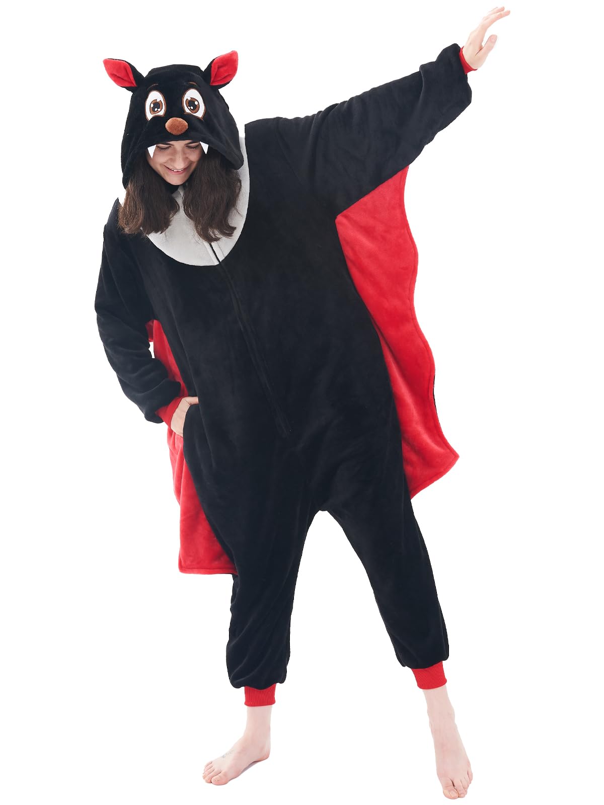 Snapklik.com : GONAAP Unisex Adult Bat Onesie Pajamas Animal One Piece ...